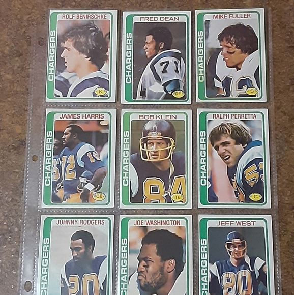 Topps | Other | Vintage 978 San Diego Chargers Collectors Cards | Poshmark